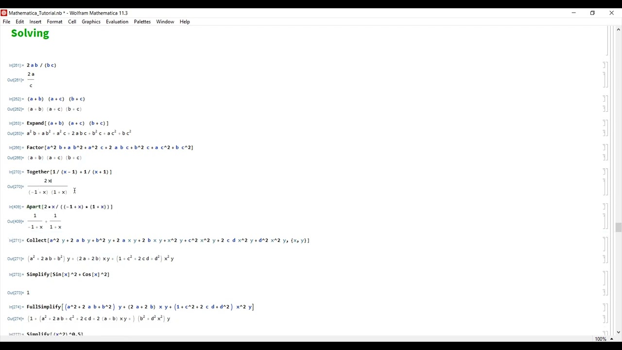 Mathematica Tutorial part2