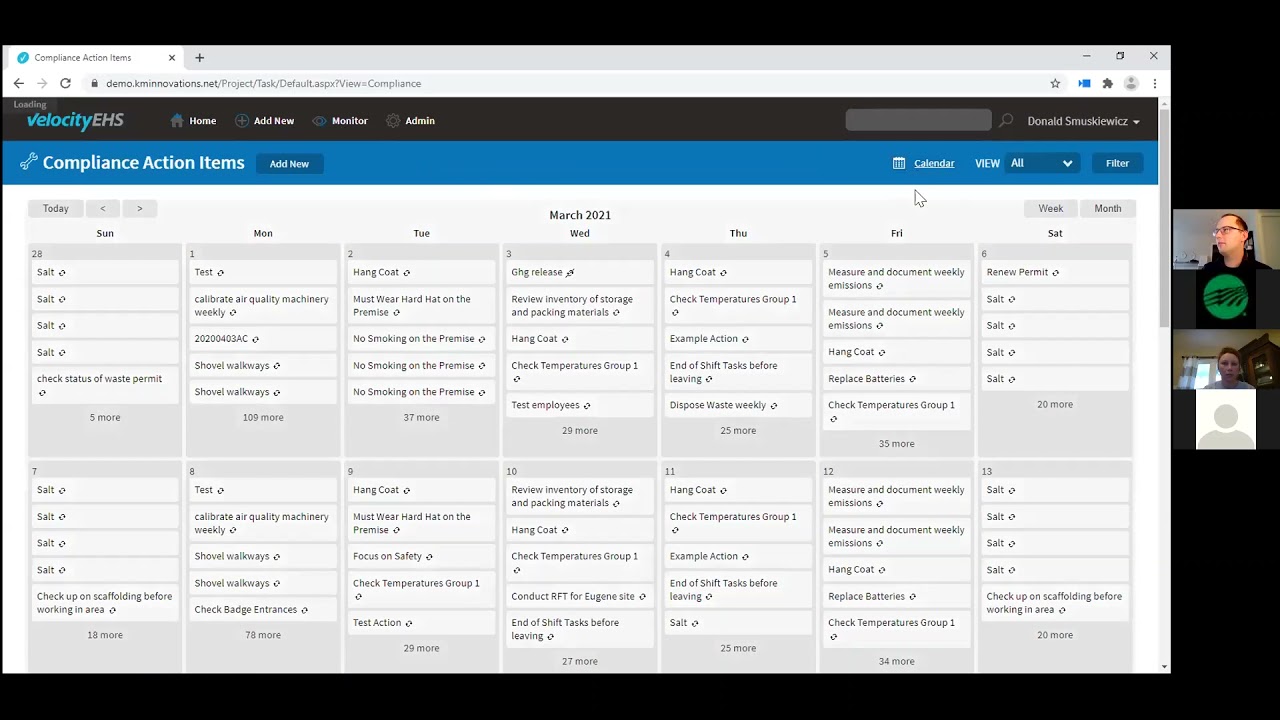 MSDSOnline-Velocity EHS- Compliance Calendar