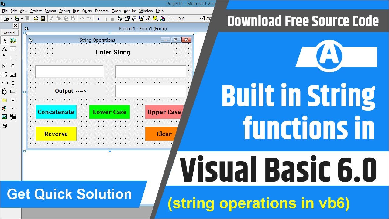 Explain built in string functions in visual basic 6.0 | String operations in VB6
