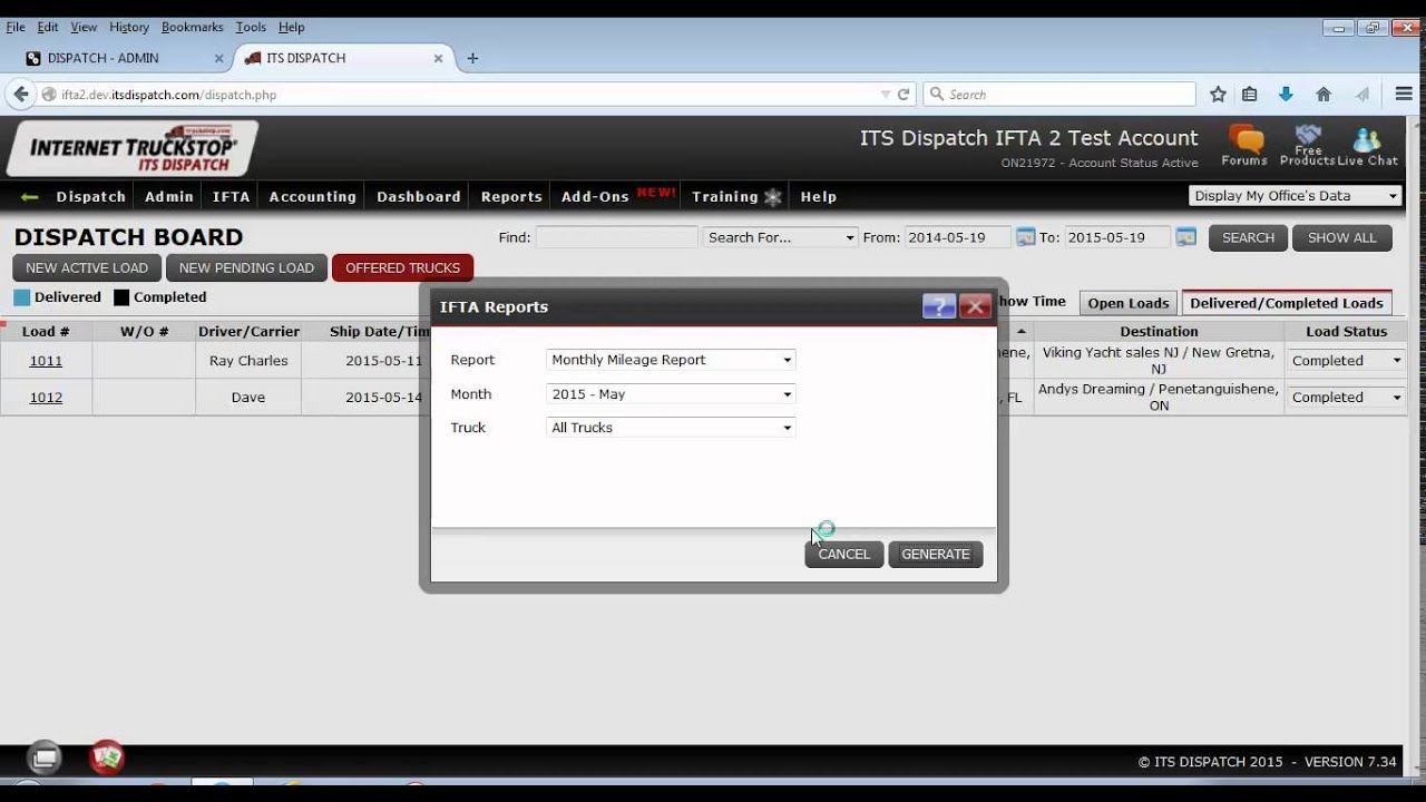 Carrier with IFTA V.2 Reports Training