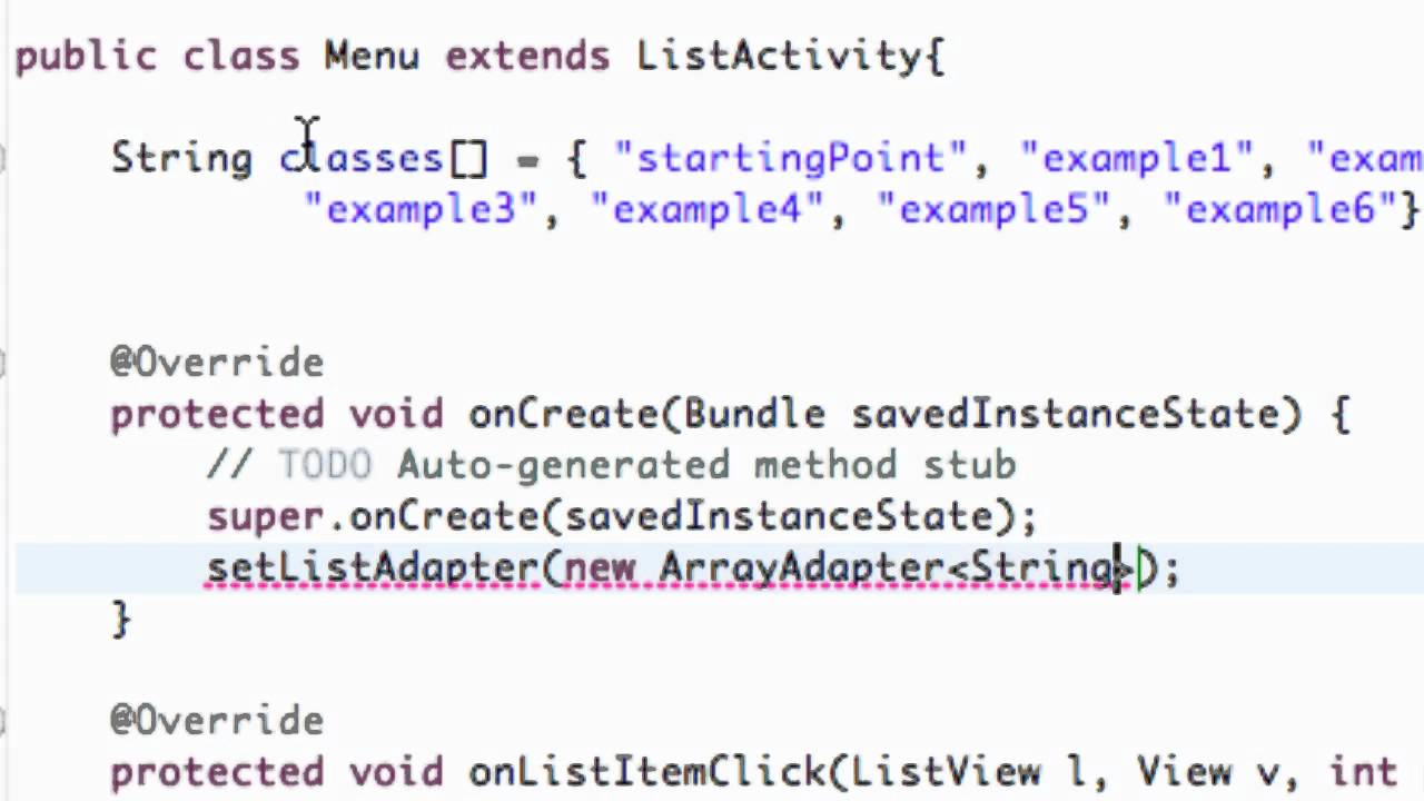 Android Application Development Tutorial - 19 - Setting up an ArrayAdapter