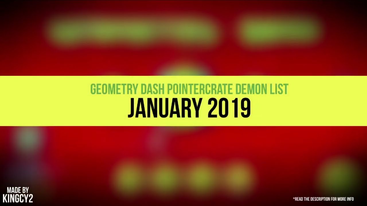 Demon List Top 100 (Jan 2019) | Geometry Dash Pointercrate