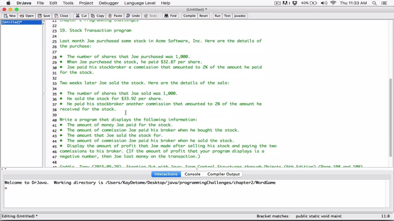2.19. Stock Transaction - Java