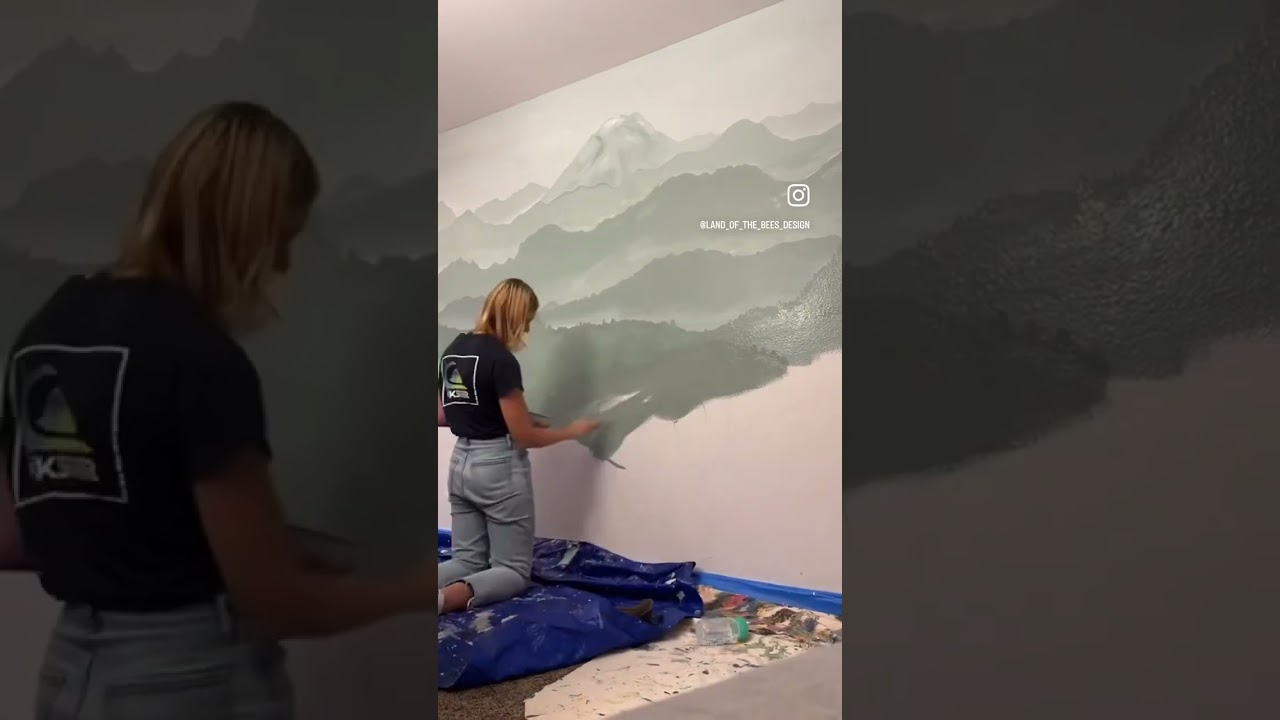Misty mountain mural. But it here
