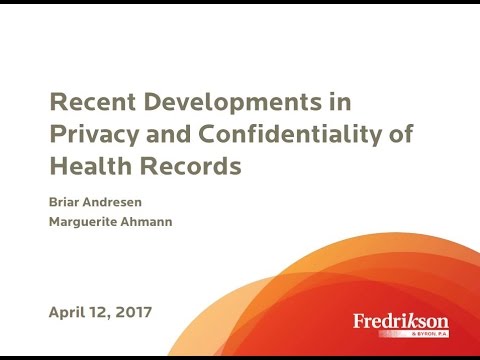 Recent Developments in Privacy and Confidentiality of Health Records