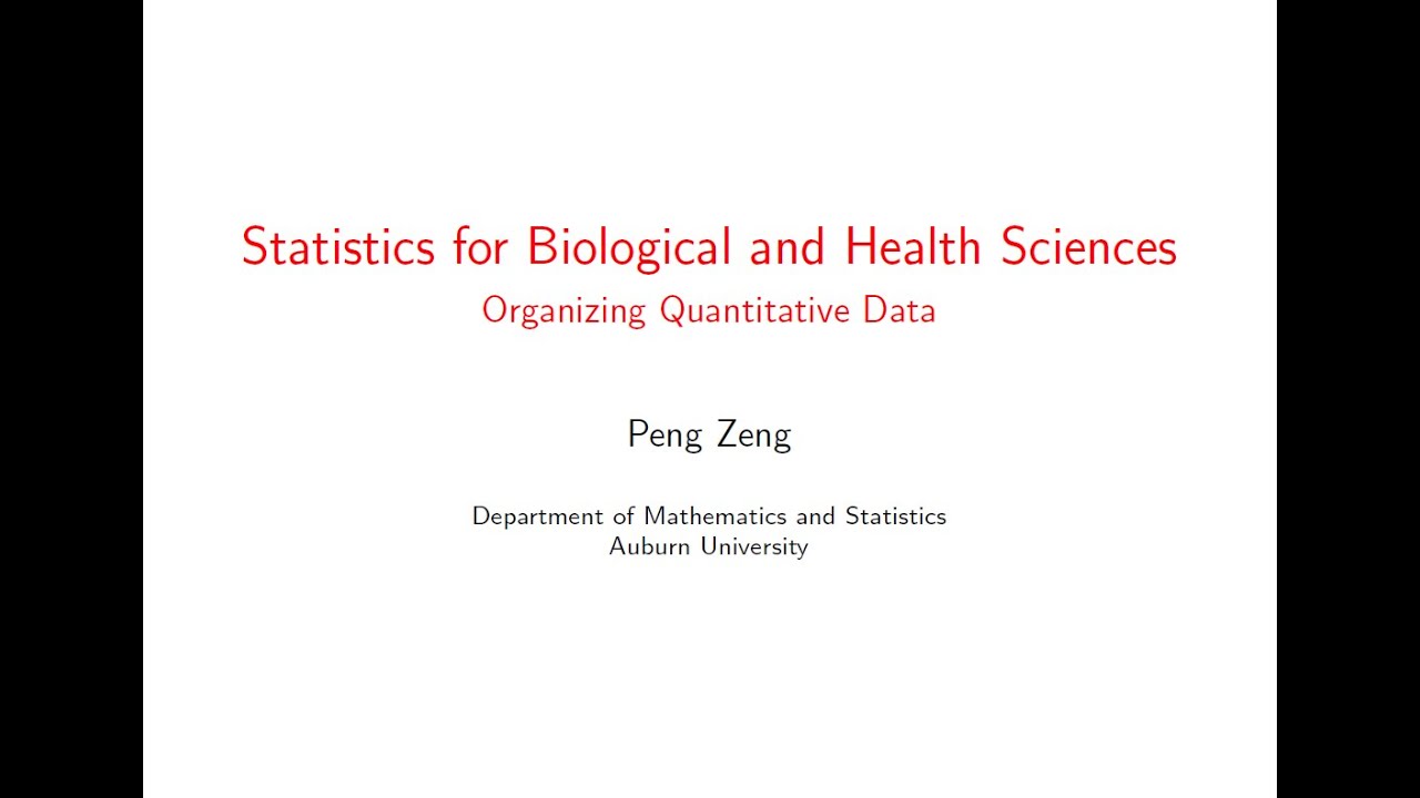 Chapter 2.3 Organizing Quantitative Data