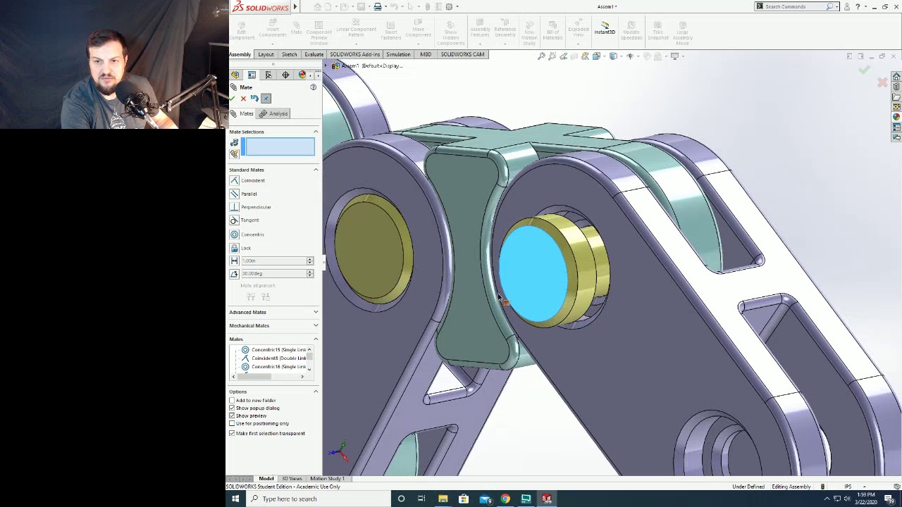 SolidWorks Basics Assembly Tutorial: Links assembly 5