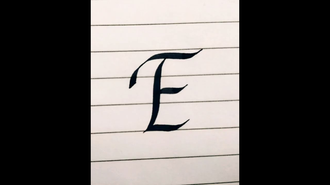 How to write letter E in Italic Calligraphy