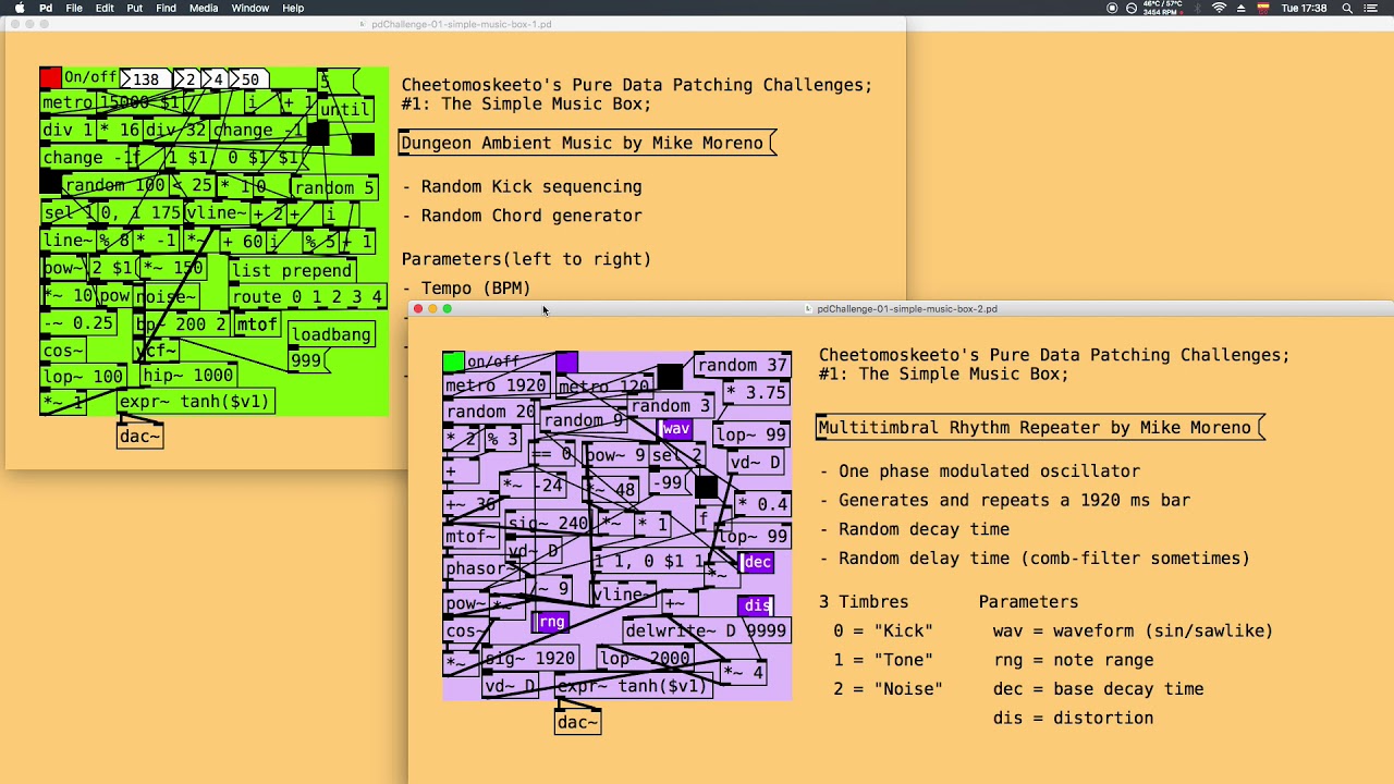 Simple Music Box // Pd Challenge #1
