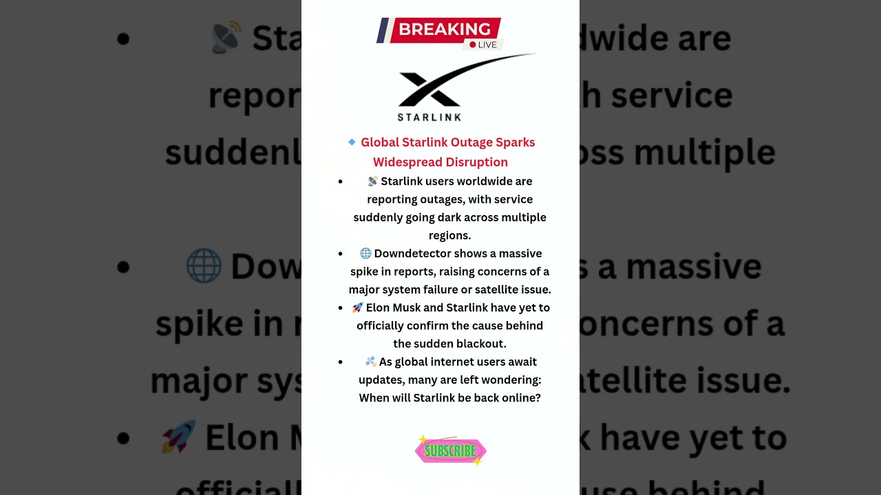 🚨 Starlink Global Outage Leaves Users Offline Worldwide