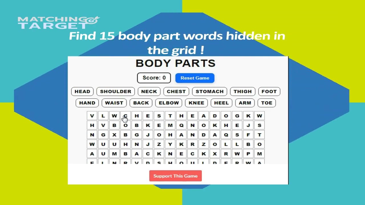 Word Search : Body Parts (teaser) - Play Free on  Itch.io