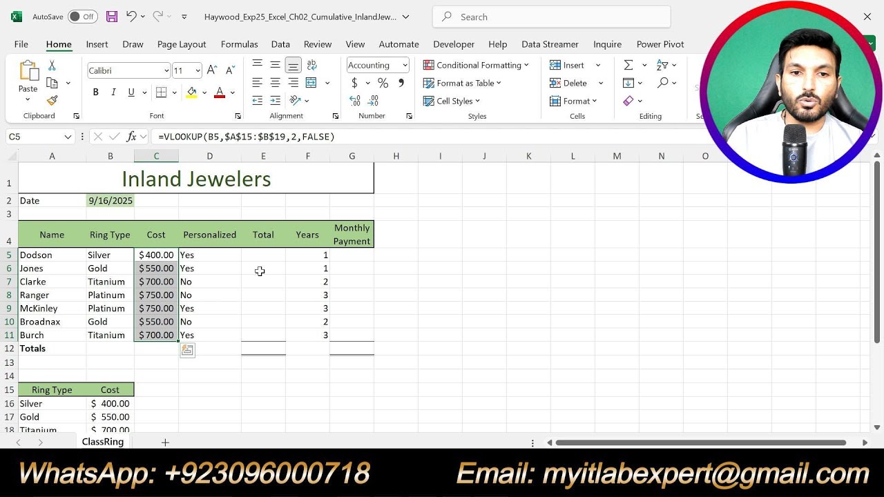 Excel Chapter 2: Grader Cumulative - Inland Jewelers | Exp25_Excel_Ch02_CumulativeAssessment