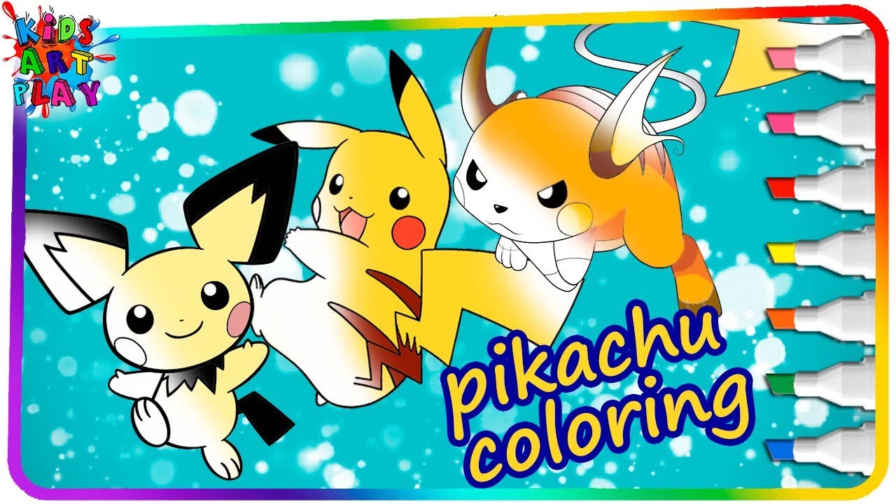 pokemon coloring book compilation, pichu, pikachu, raichu evolution coloring book pages