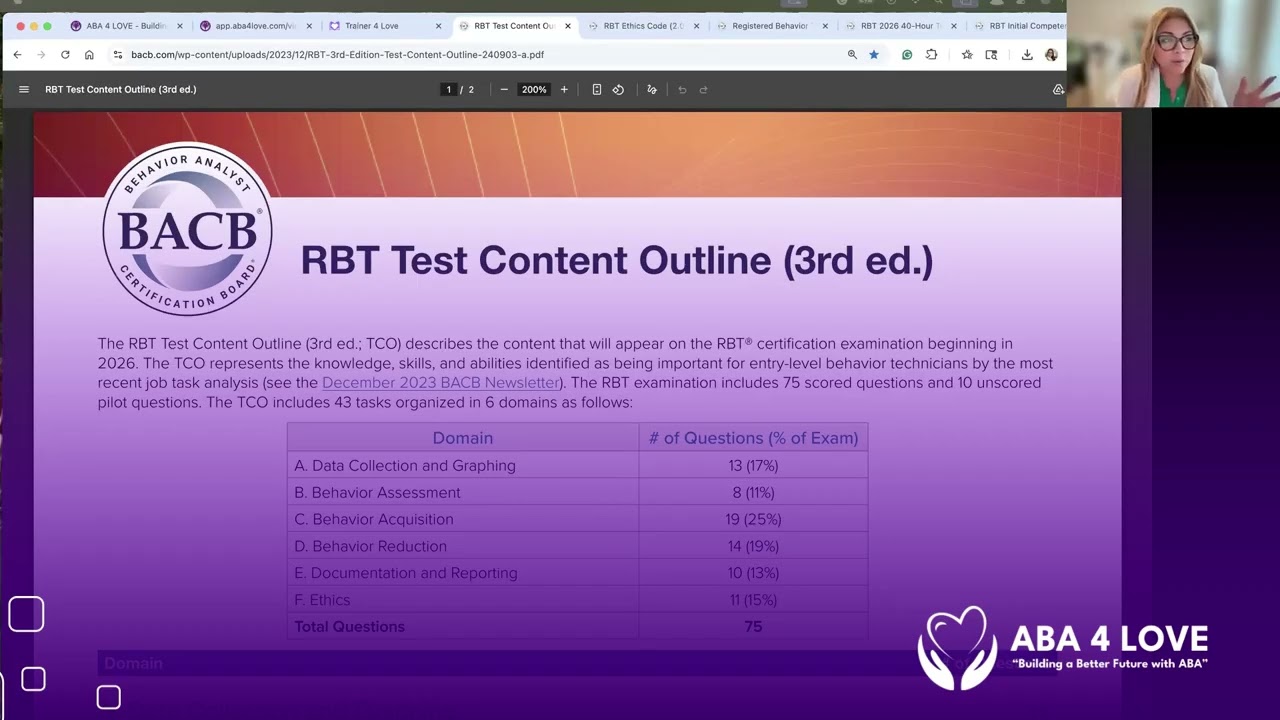 Repaso para el Examen de Certificación RBT | Prepárate con ABA 4 Love