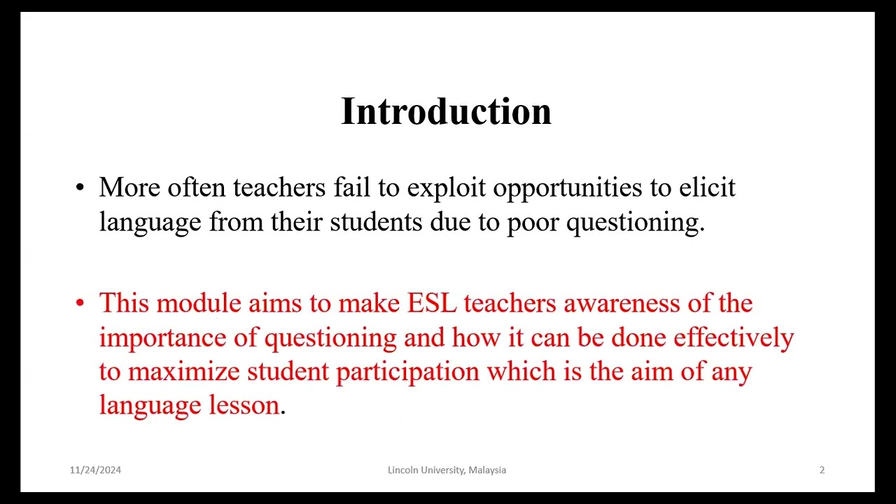 Understanding Interactive Language Teaching: Types of Questions and ...