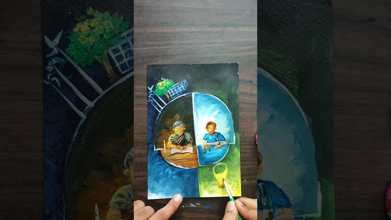 painting on save energy on 250 gsm sheet