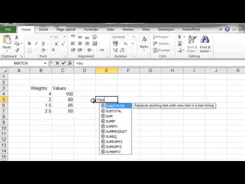 How To calculate Weighted Averages in Excel