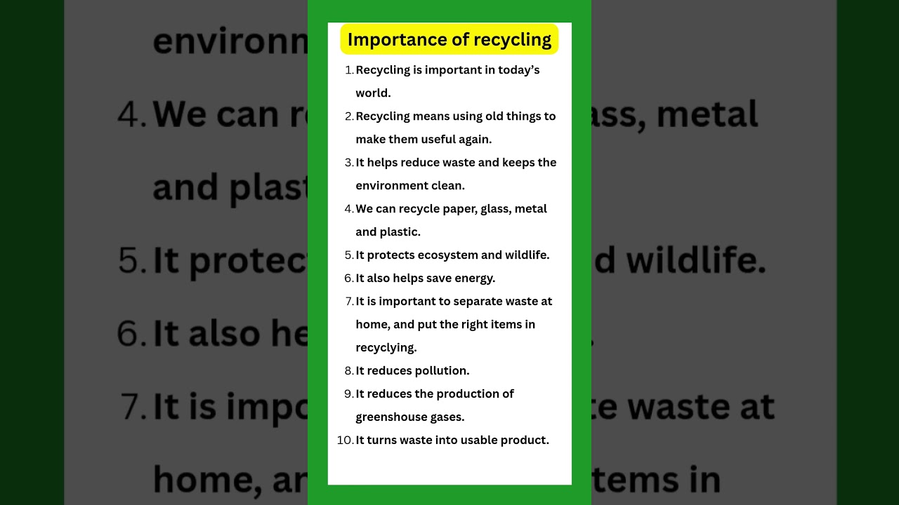 Recycling Essay Writing in English 105 Words Short Essay or Paragraph on Recycling