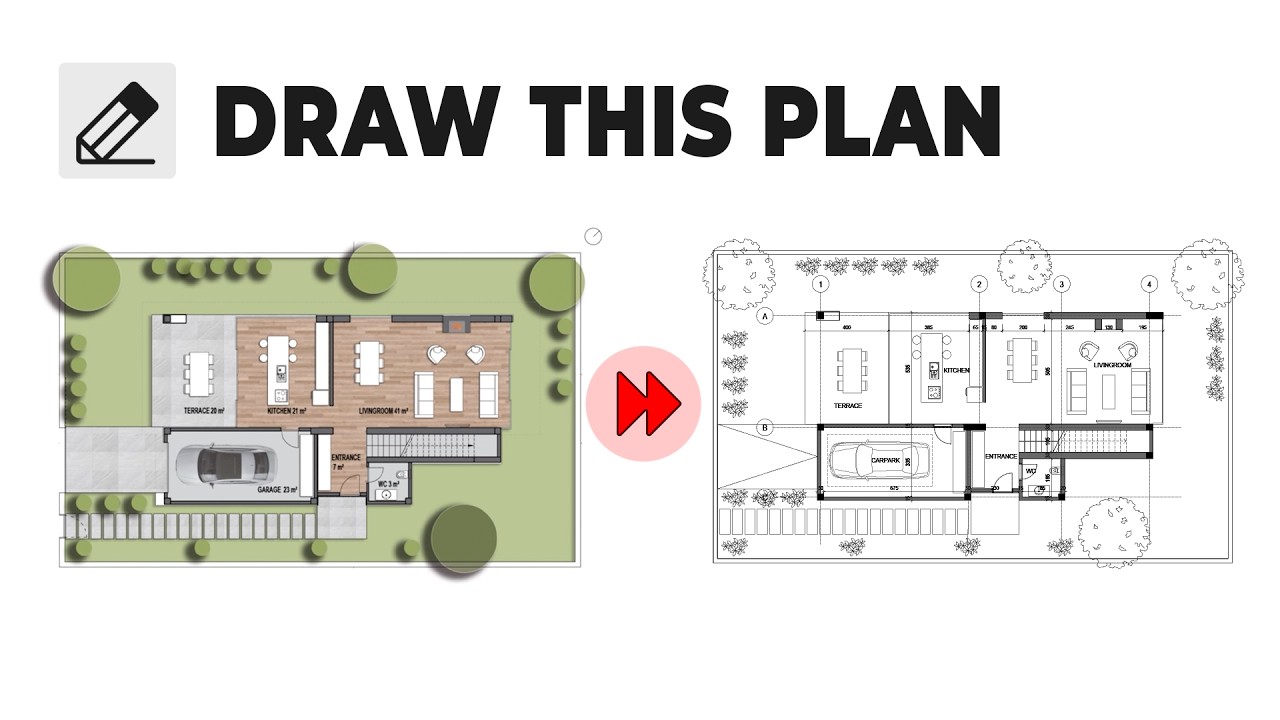 Draw a Villa Floor Plan in AutoCAD (Step-by-Step from Image)