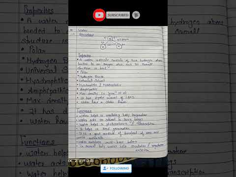Water || Structure , Properties, Function #class #jee #biologynotes #biology #physic #biologyclass
