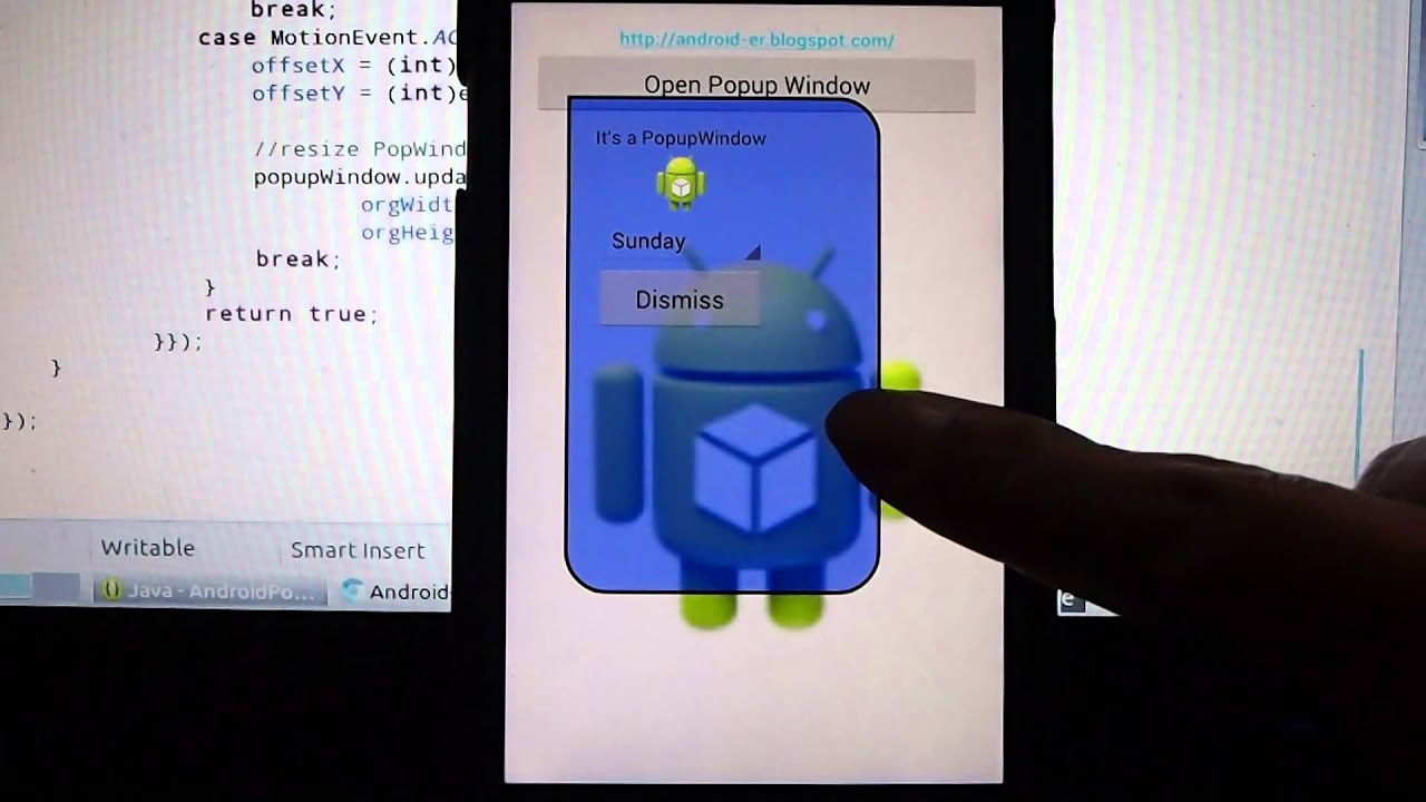 Interactive resizable PopupWindow