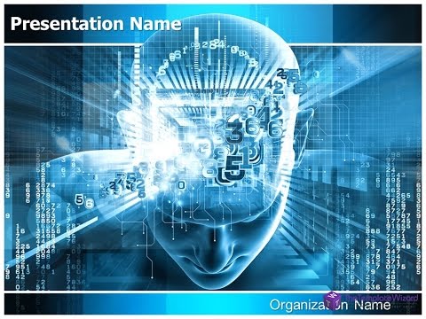 Digital Brain PowerPoint Presentation Template - TheTemplateWizard.com