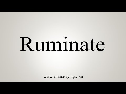 How To Say Ruminate