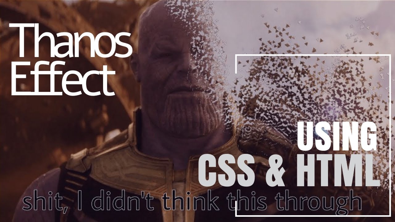 Thanos Effect using CSS and HTML | full code