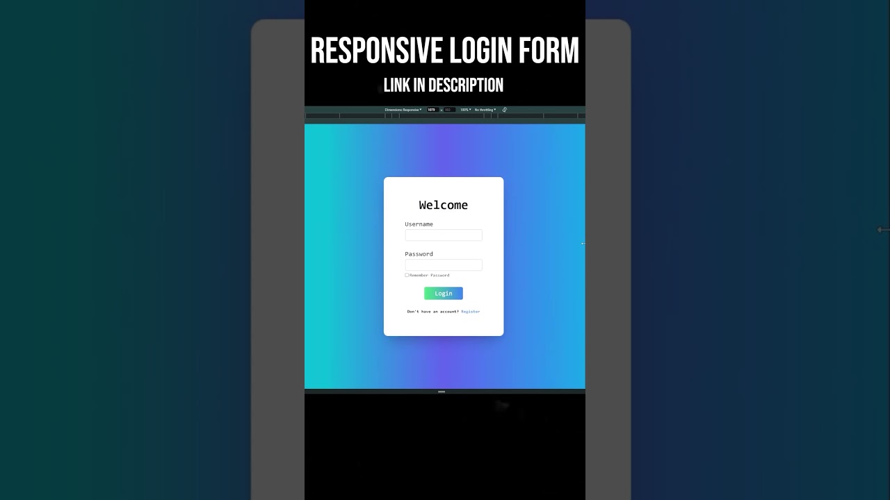 Responsive Login Form with React & Tailwind #react #tailwindcss #reactfrontend #webdevelopment #web
