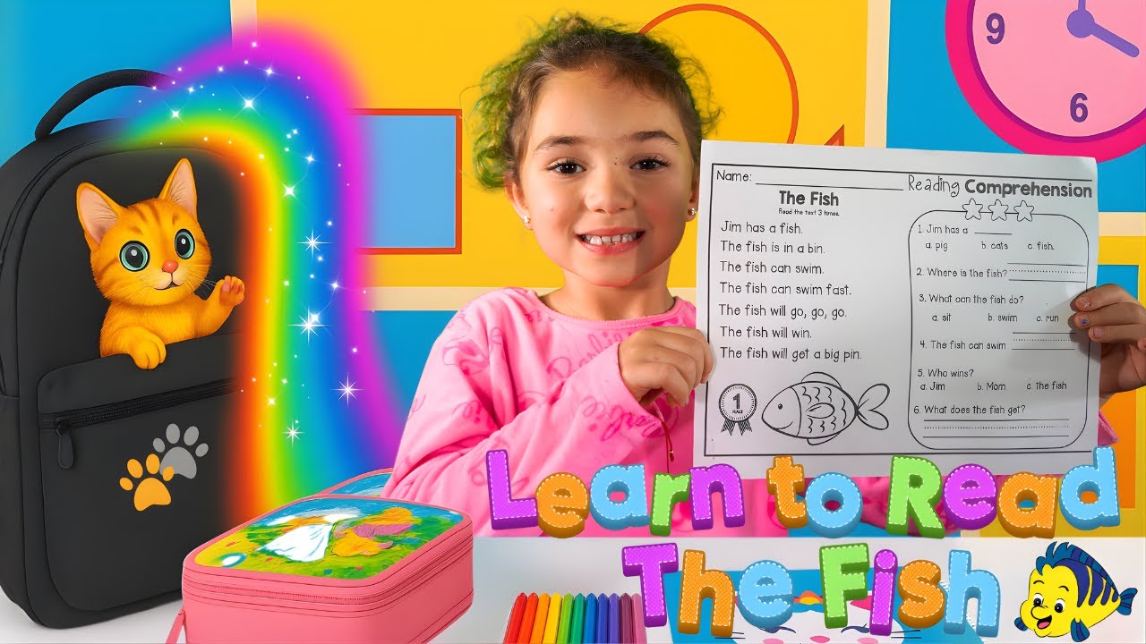 Learn to Read “The Fish” 🐟 Reading Comprehension for Kids with Emy Girl