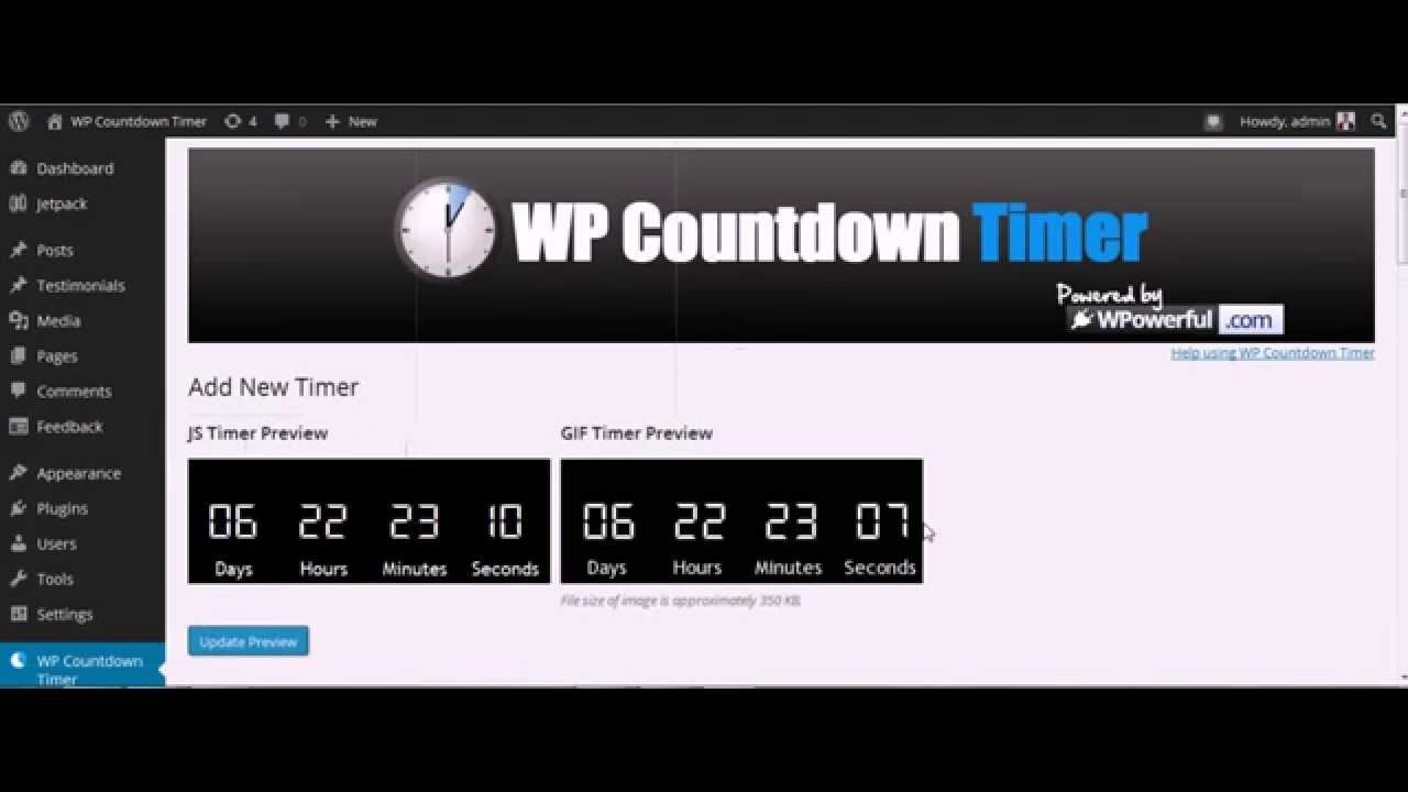 WP Countdown Timer Setup Video