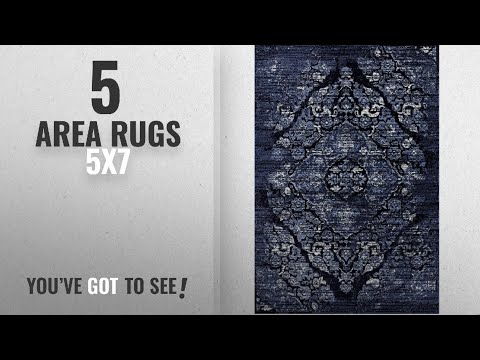 Top 10 5X7 Area Rugs [2018 ]: 4620 Distressed Navy 5x7 Area Rug Carpet Large New