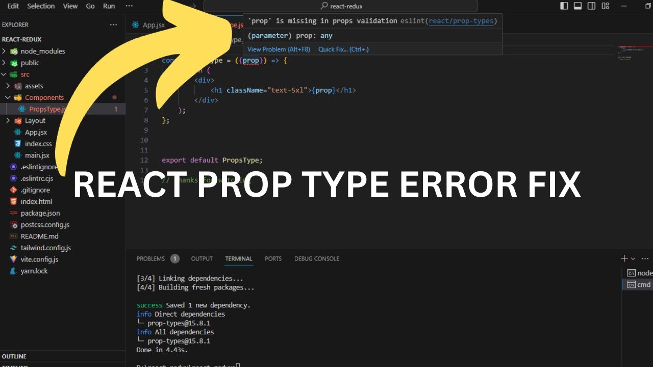 prop is missing in props validation | React PropType Error