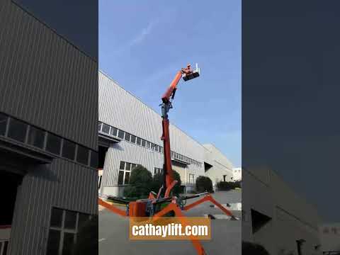 CATHAYLIFT 27M Battery power all-terrain sky mini spider boom lift cherry picker for aerial work