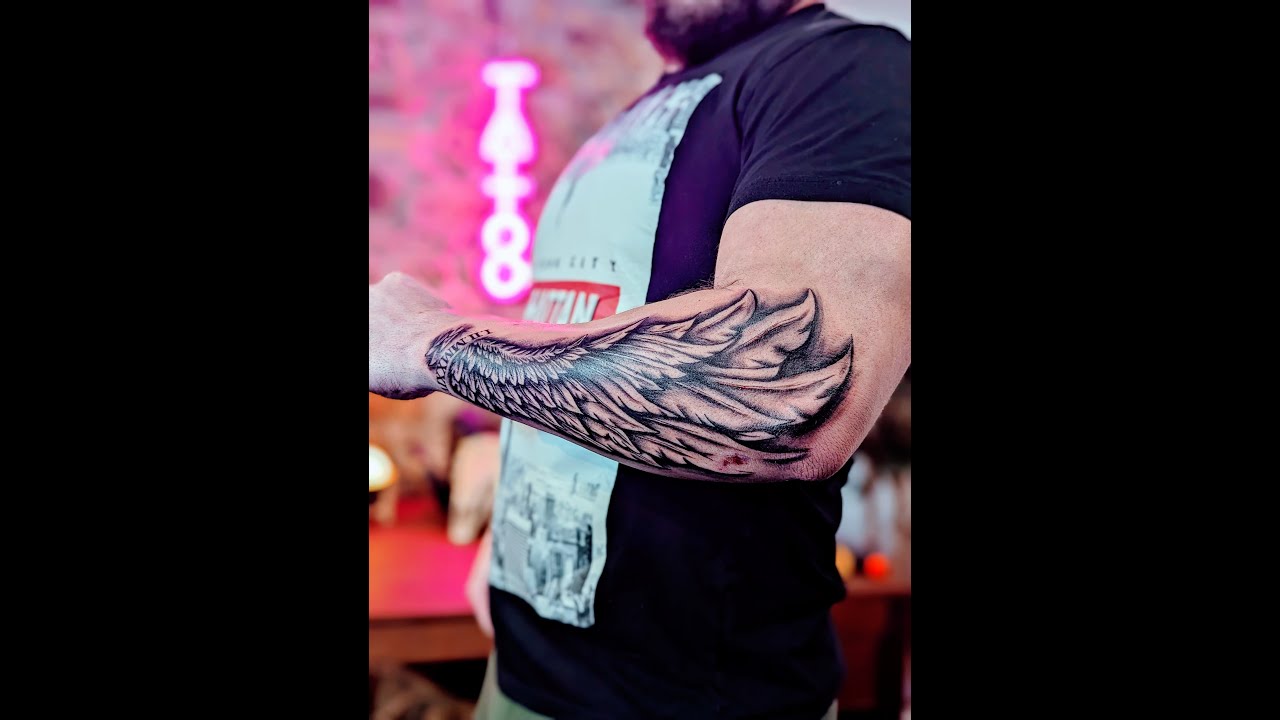 Wing Tattoo - half sleeve time lapse
