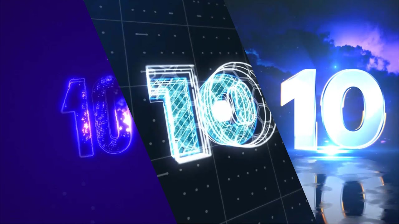 Digital Technology 10 Seconds Countdown (3 Countdowns)