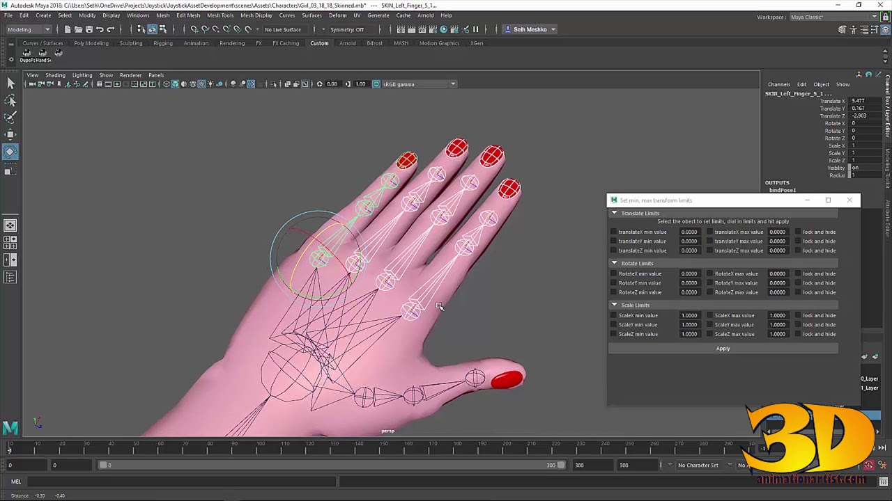 Set Transform Limits Maya Python Script Demo, (Not a tutorial on scripting)