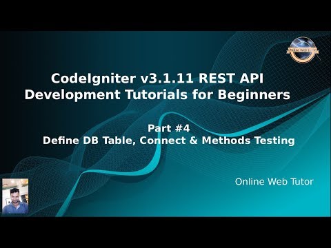 Learn Learn CodeIgniter v3 1 11 Rest API Development for beginners 4 Database Table Connection ...