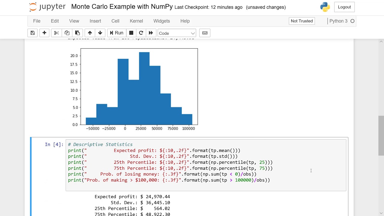 Monte Carlo Example with NumPy