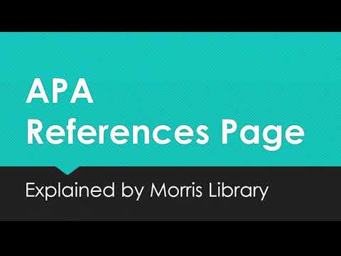 APA References Page