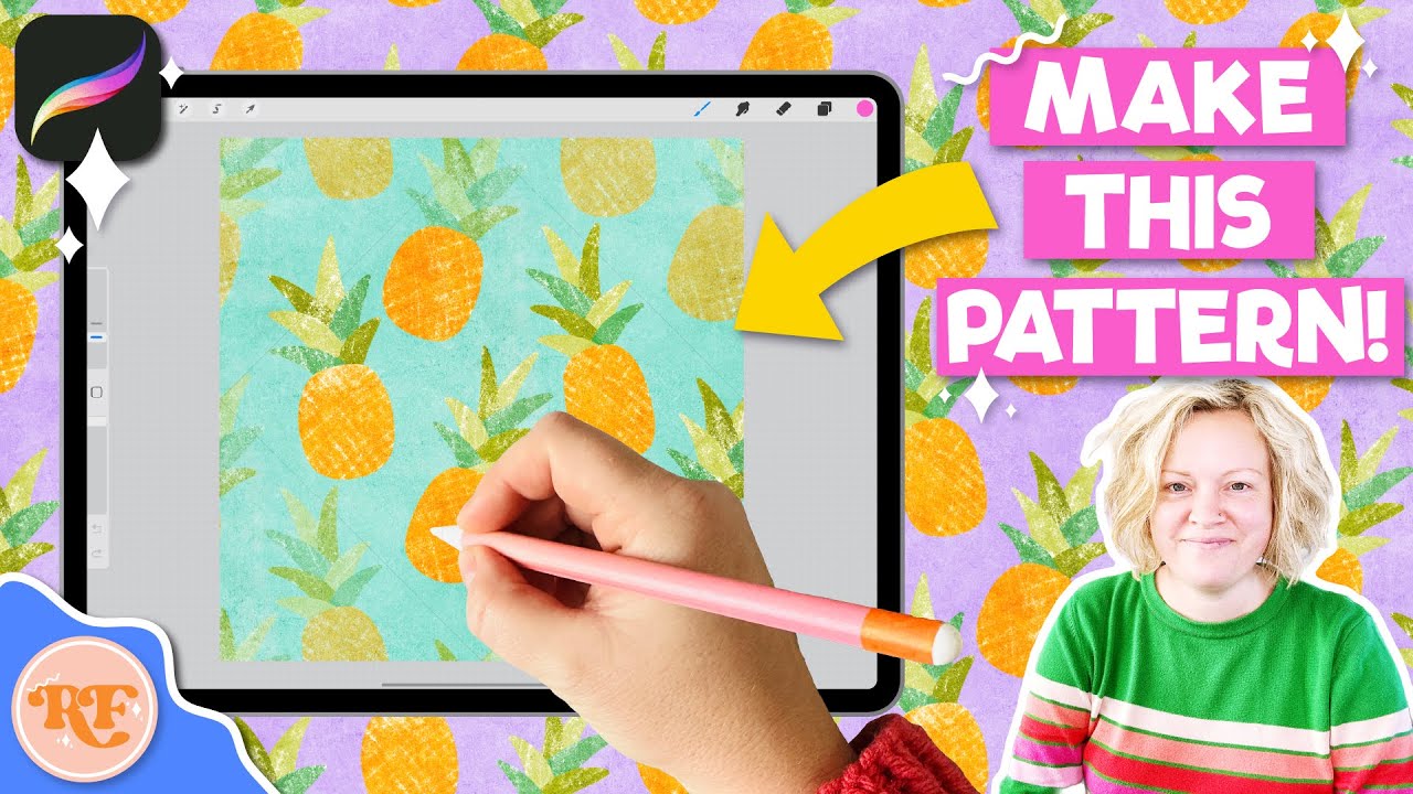 Make This Pattern! Make a Pineapple Pattern in Procreate + Free Stamp Brush