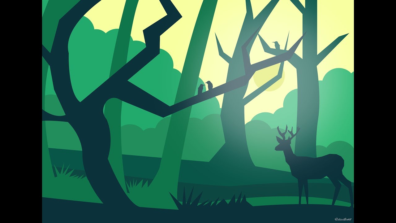 Forest Landscape Illustration Design in Illustrator CC
