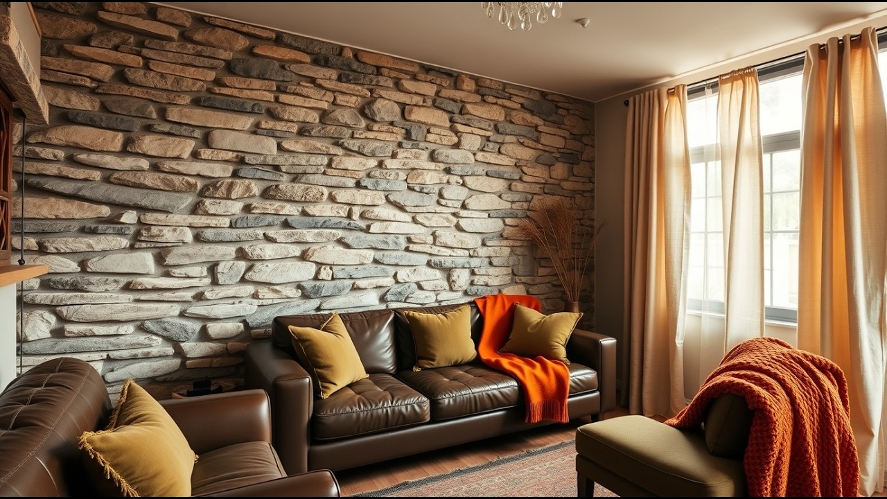 Rustic Stone Wall Living Room Ideas for a Timeless Vintage Industrial Home