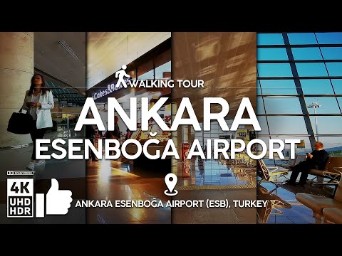 ANKARA ESENBOĞA AIRPORT (ESB) Domestic Departures - 4k walk, 4K walking tour [4K UHD HDR ASMR]