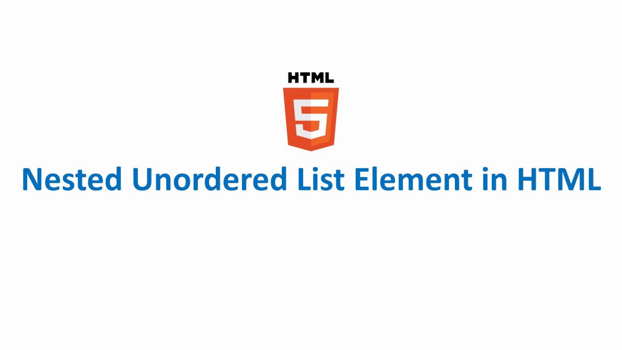 Nested Unordered List Element in HTML