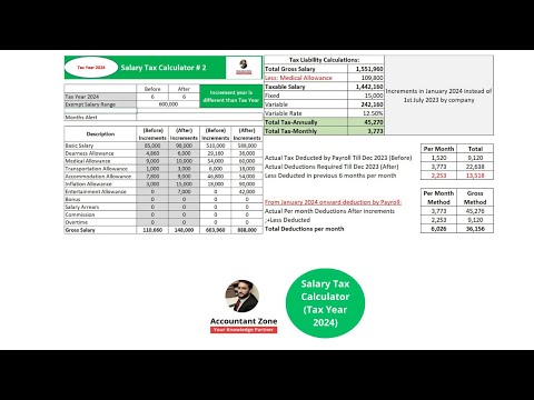 |Salary Tax Calculator 2023 24||Different Increment Year|Online FBR Free Salary Tax Calculator