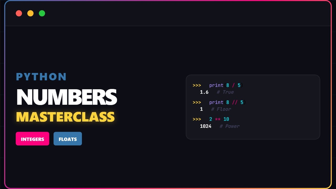 Python Numbers  — Math, Variables & Operators for Beginners