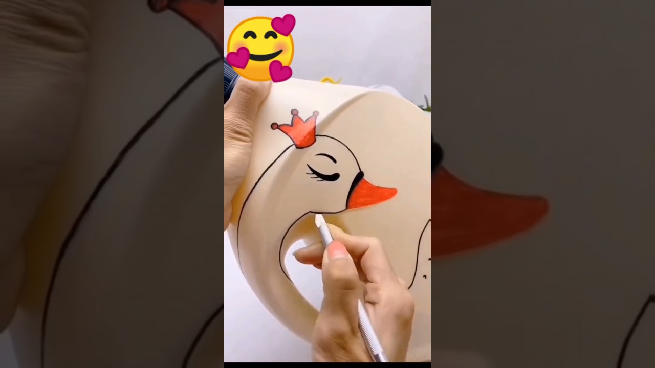 Make 🥰 a swan flower pot from an oil can | #craft #craftshorts #arts #shorts