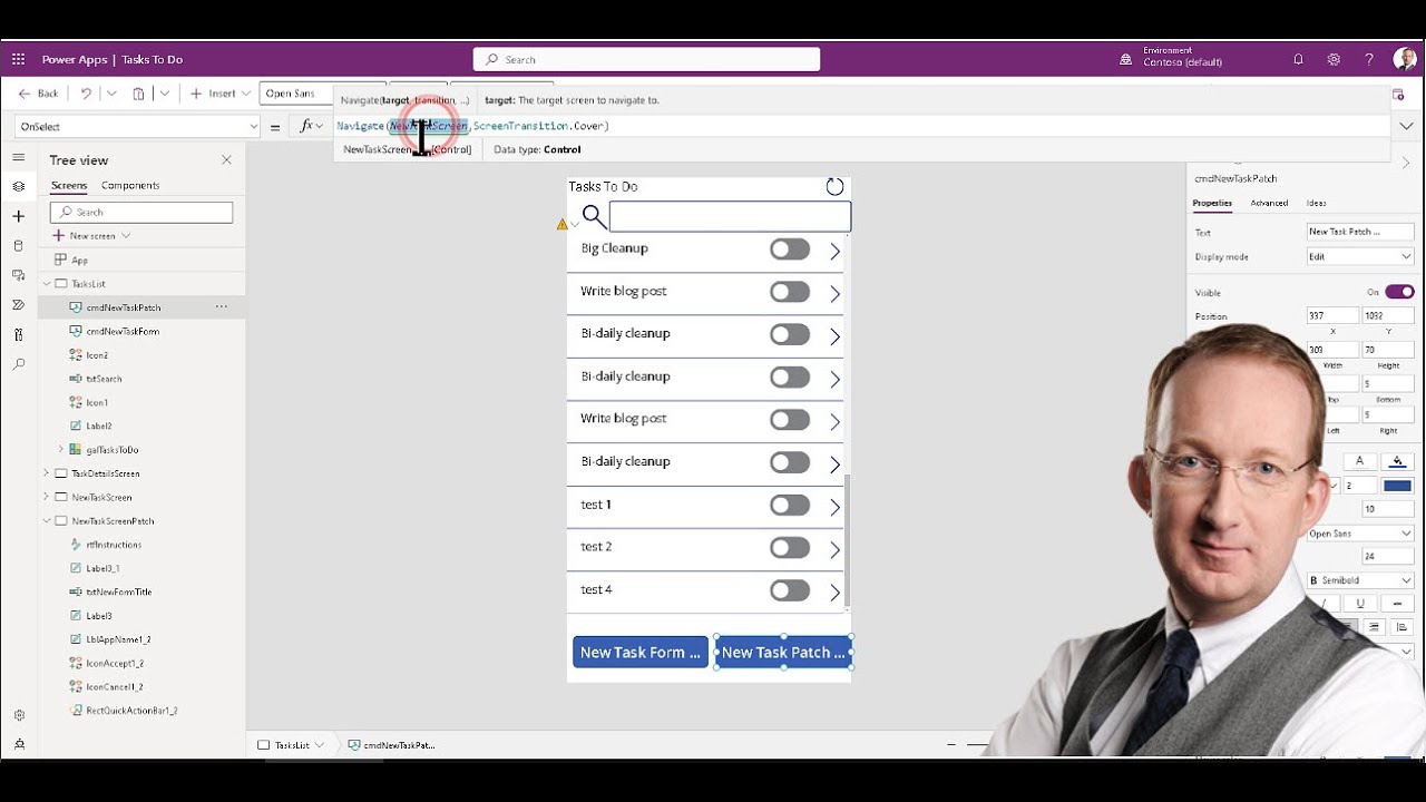 Create New SharePoint List  Items from a Powerapp: Patch