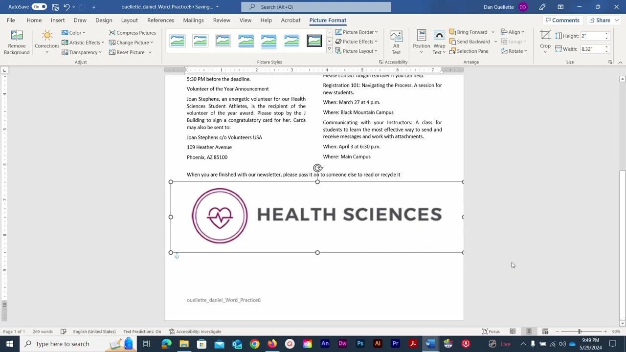 Microsoft Word Practice 6